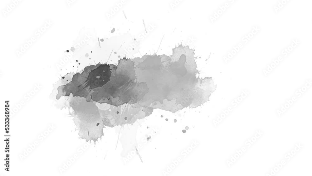 Ink brush stroke transition. Ink splash. Abstract ink brush blot, splat ...