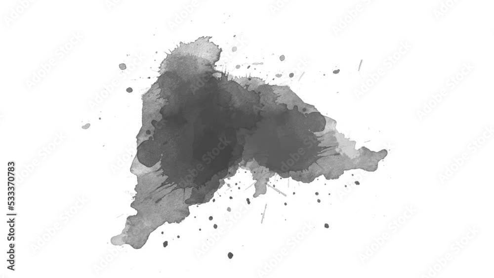 Ink brush stroke transition. Ink splash. Abstract ink brush blot, splat ...