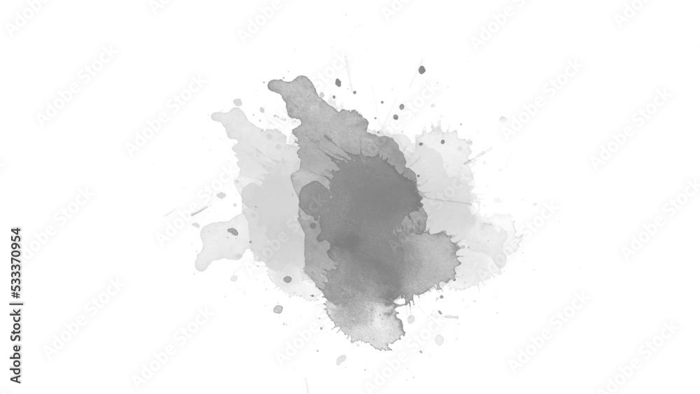 Ink brush stroke slow motion transition. Ink splash. Abstract ink brush ...