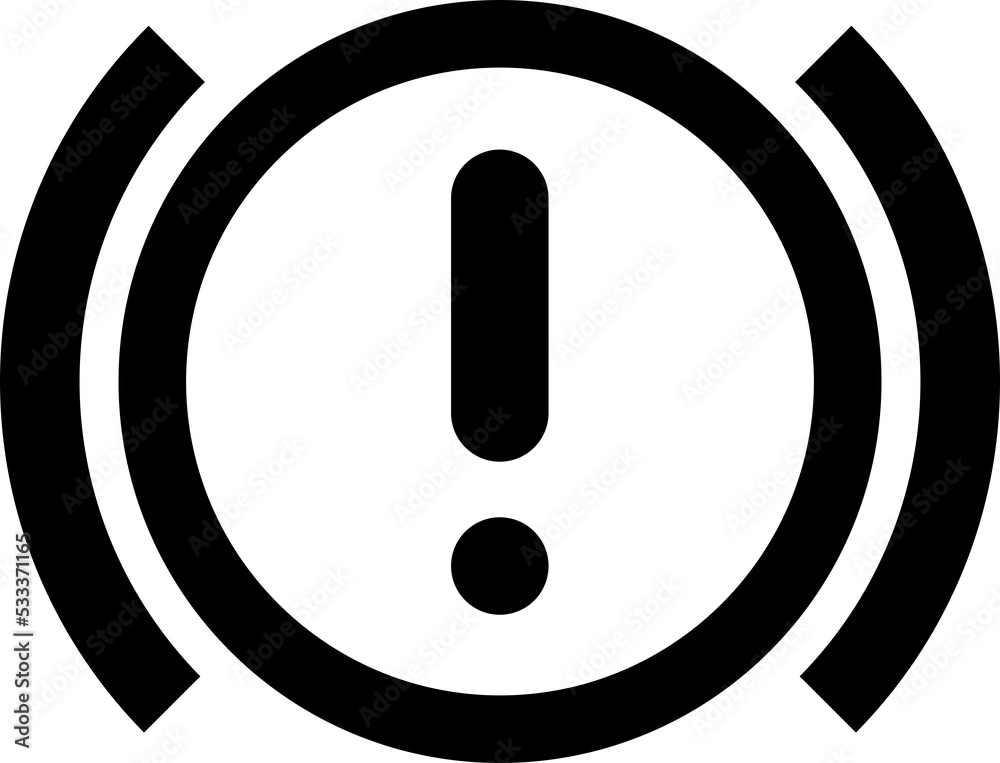 Large brake warning icon, black on transparent background Stock ...