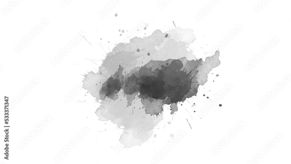 Ink brush stroke transition. Ink splash. Abstract ink brush blot, splat ...