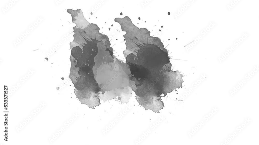 Ink brush stroke transition. Ink splash. Abstract ink brush blot, splat ...