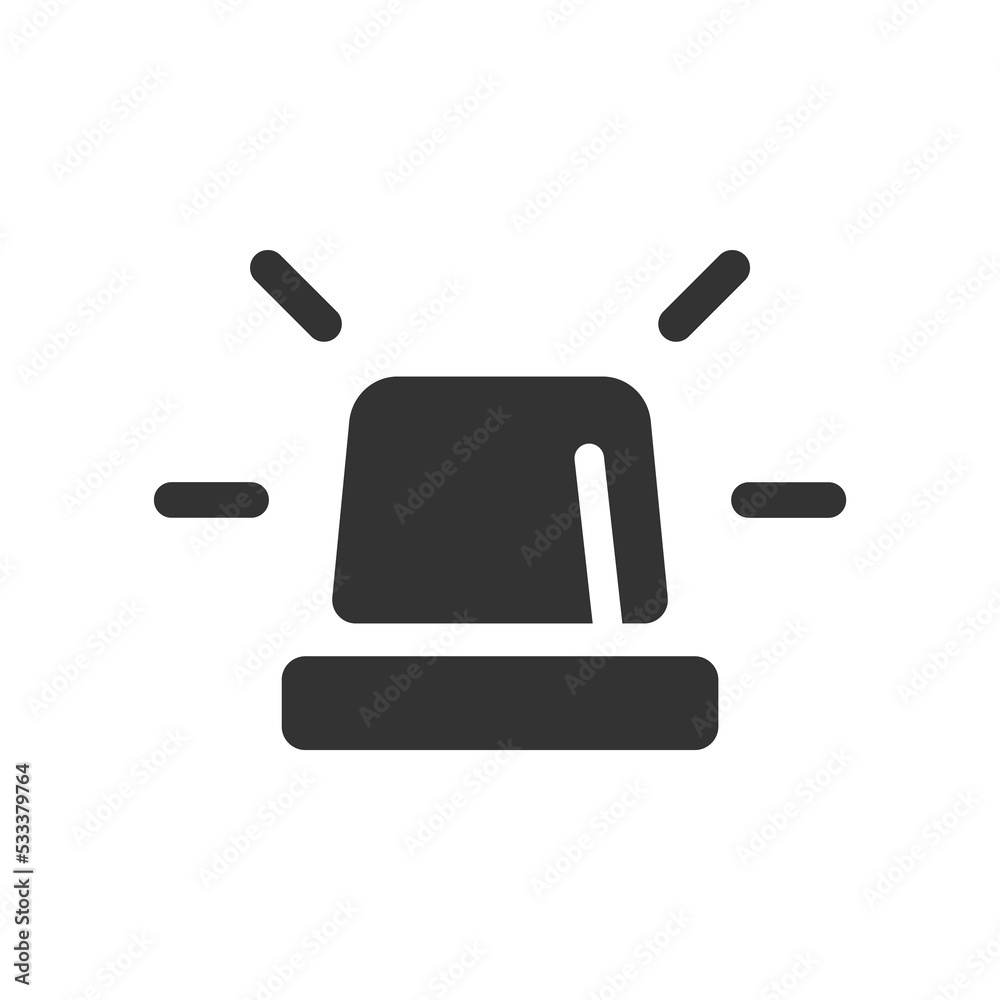 Siren icon. Emergency light symbol. Alarm and alert signal sign in png ...