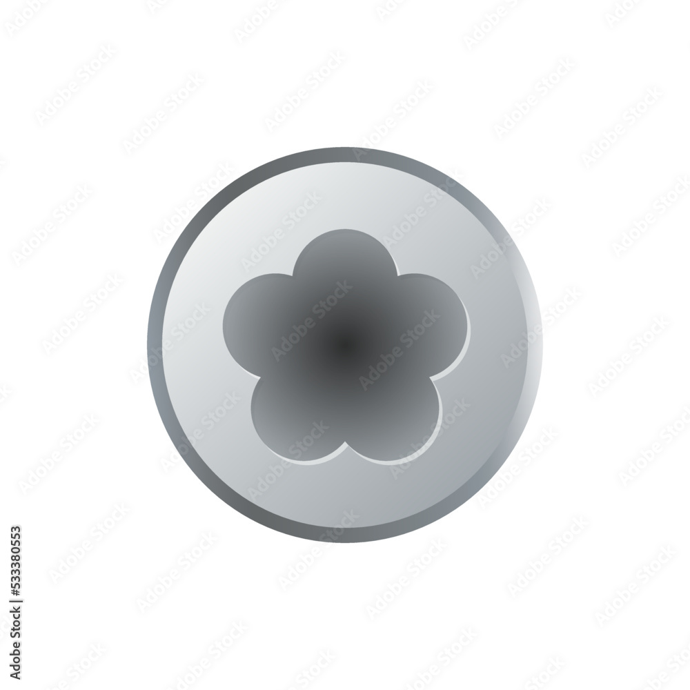 Realistic bolt head isolated on white background. Construction hardware ...