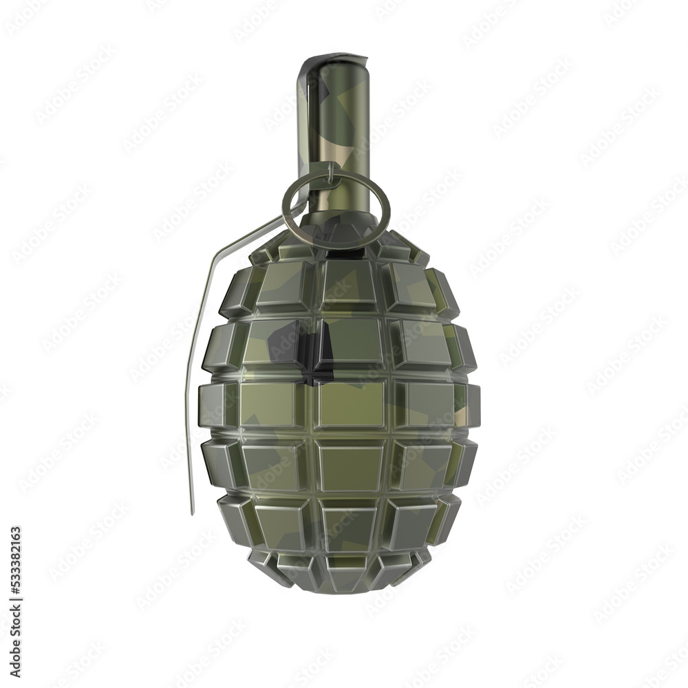 dark green and black metal hand grenade isolated on transparent ...