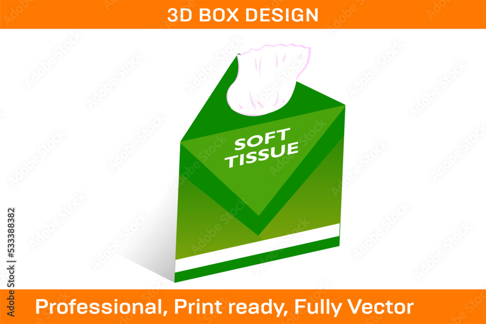 Facial triangle tissue box packaging design template Stock Vector ...