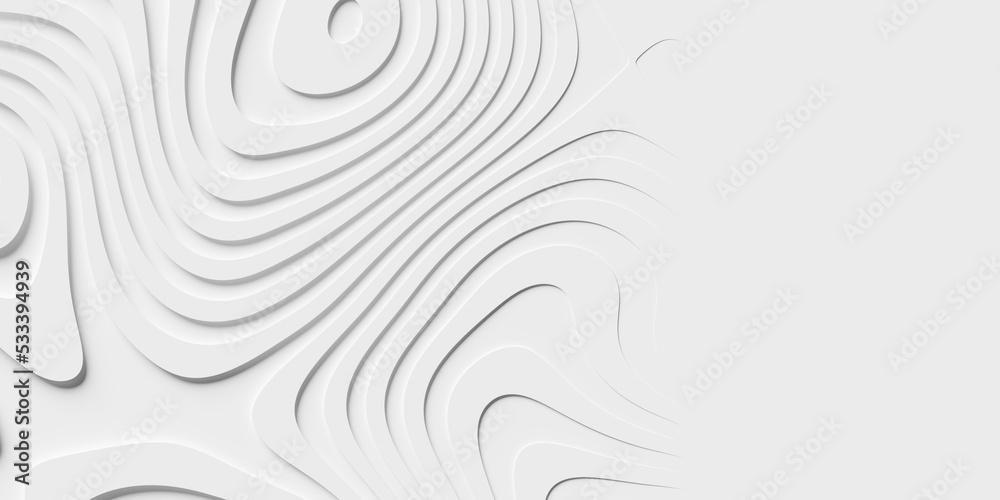 Offset white fading out organic bend wavy lines geometrical background ...