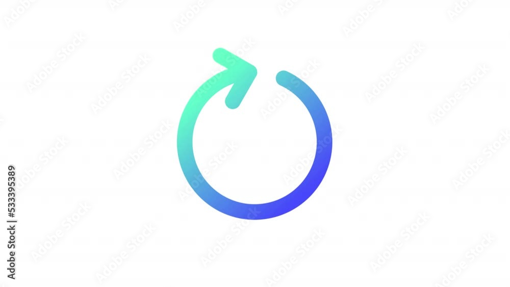 Animated refresh gradient ui icon. Rotate clockwise. Repetition ...