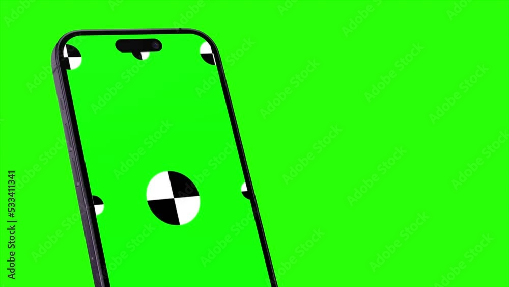 3d render of smartphone with green screen and marks for tracking ...