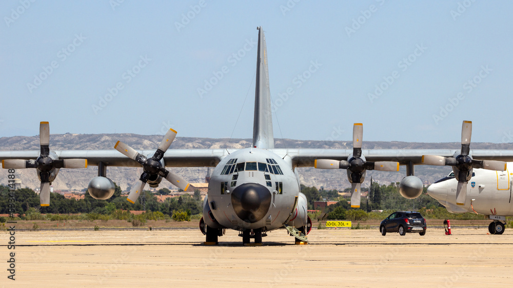 Lockheed Martin C-130H Hercules transport aircraft Stock Photo | Adobe ...