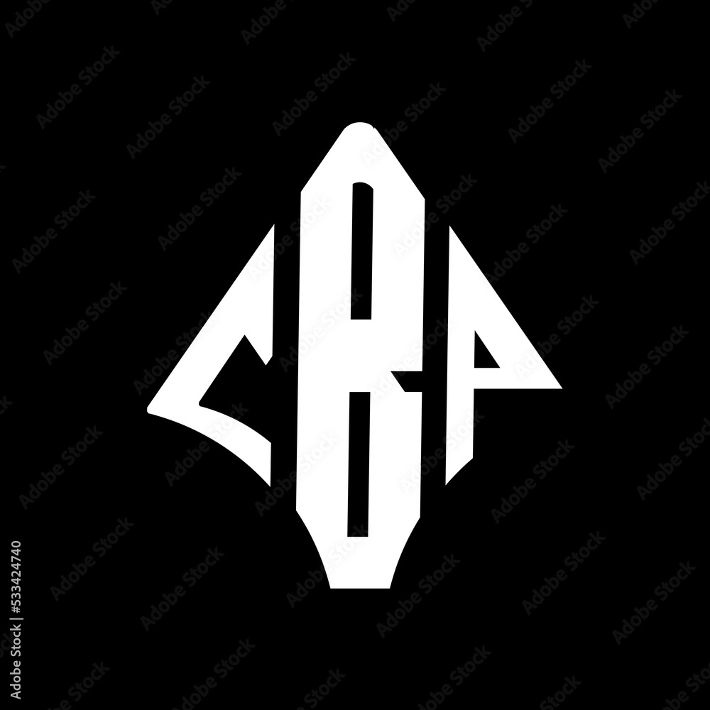 CBP letter logo design. CBP modern letter logo with black and white ...