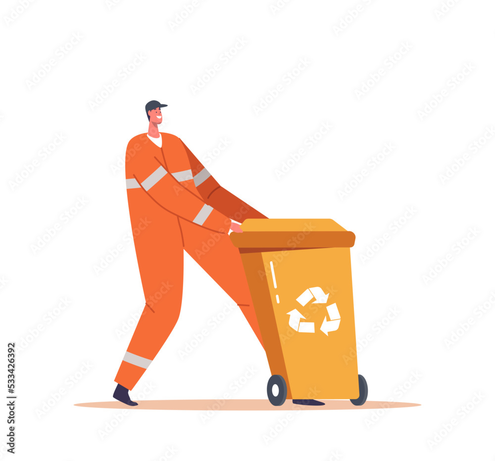 Waste Recycling, City Cleaning Service Work Process. Scavengers in ...