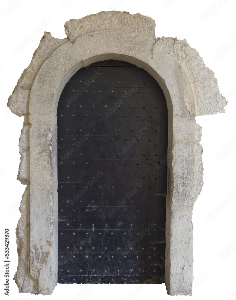 Porte médiévale avec arche en pierre - élément transparent Stock Photo ...