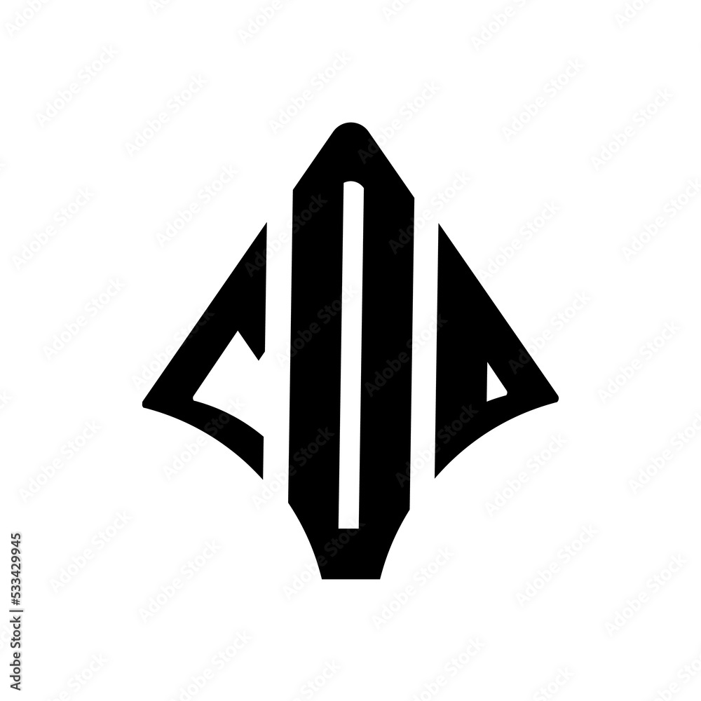 CDO letter logo design. CDO modern letter logo with black and white ...