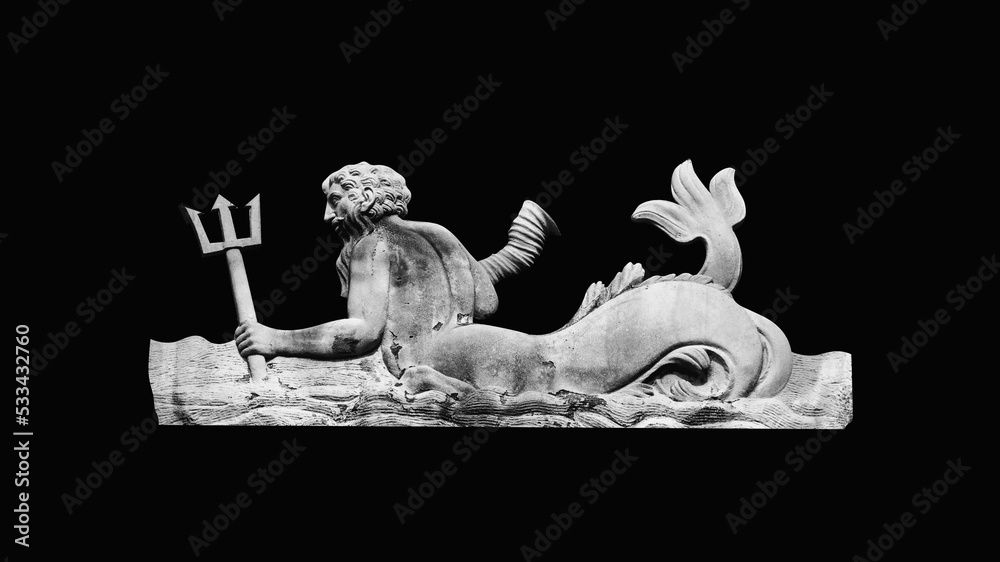 The mighty god of sea and oceans Neptune (Poseidon, Triton) with ...