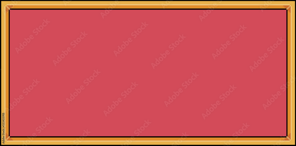 Pixel art red background with golden border vector for 8bit game Stock ...