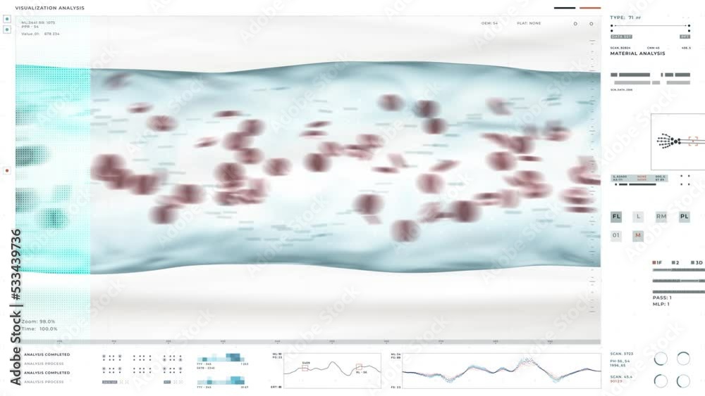 Microscopic Analysis Interface Scans Blood Circulation. Microscopic ...