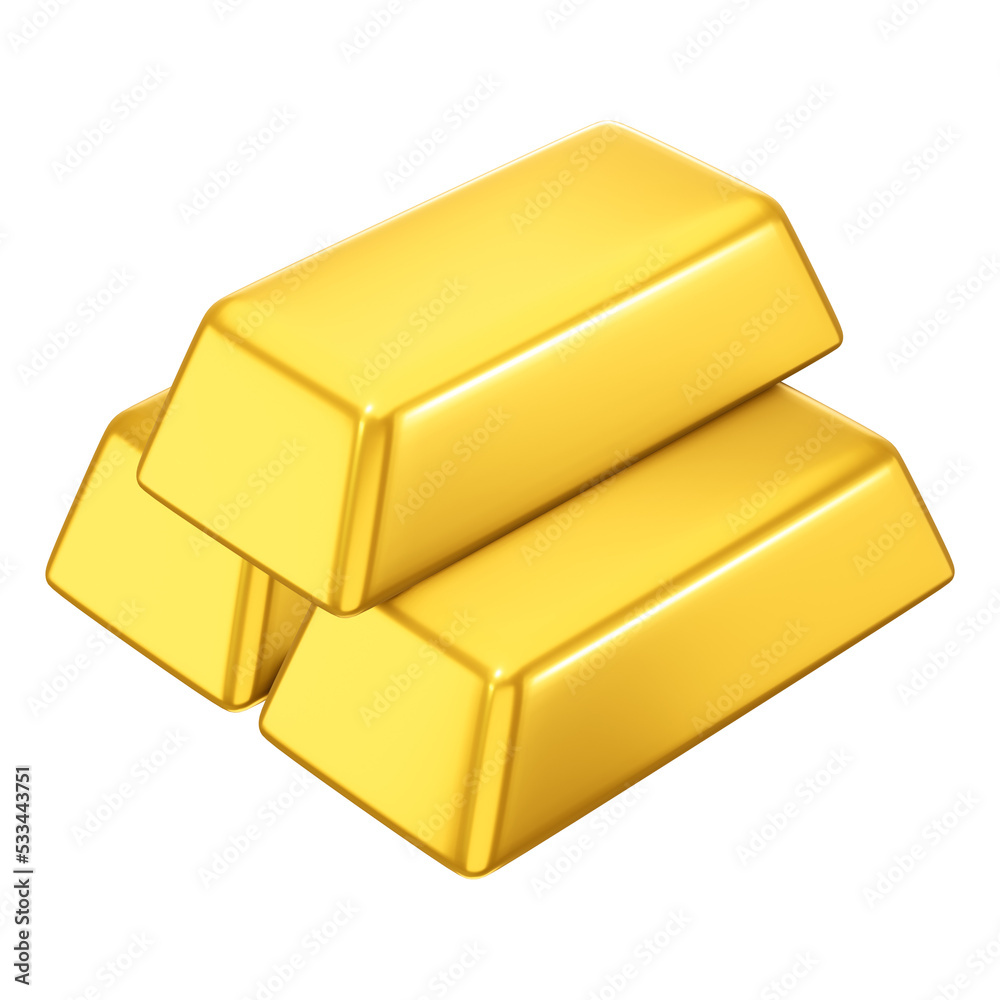 Gold bars icon 3d illustration Stock Illustration | Adobe Stock