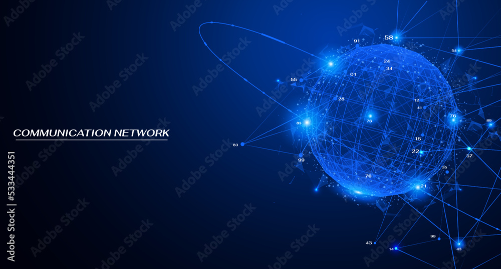 Abstract digital global data network communication technology concept ...