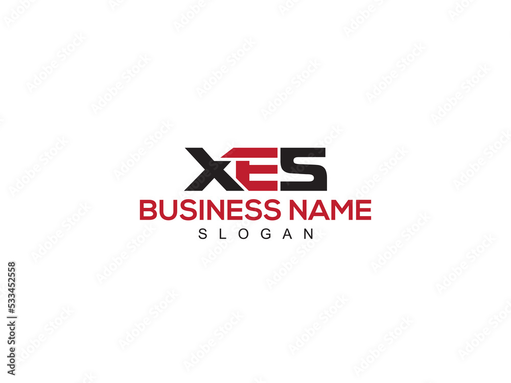 Professional Three Letter XES x e s Logo Icon Vector Art With White ...