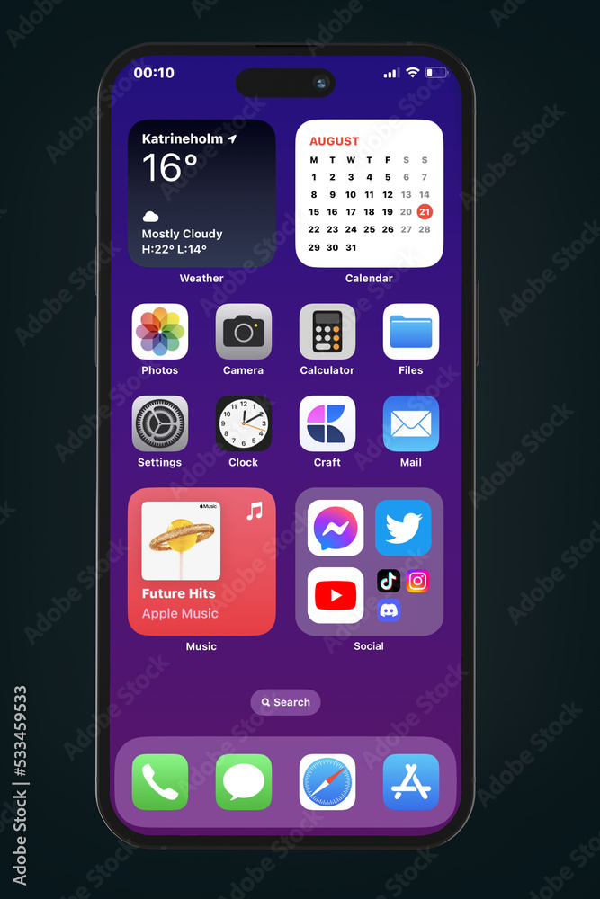 Realistic IPhone 14 Pro Max set with front and back view studio shot ...
