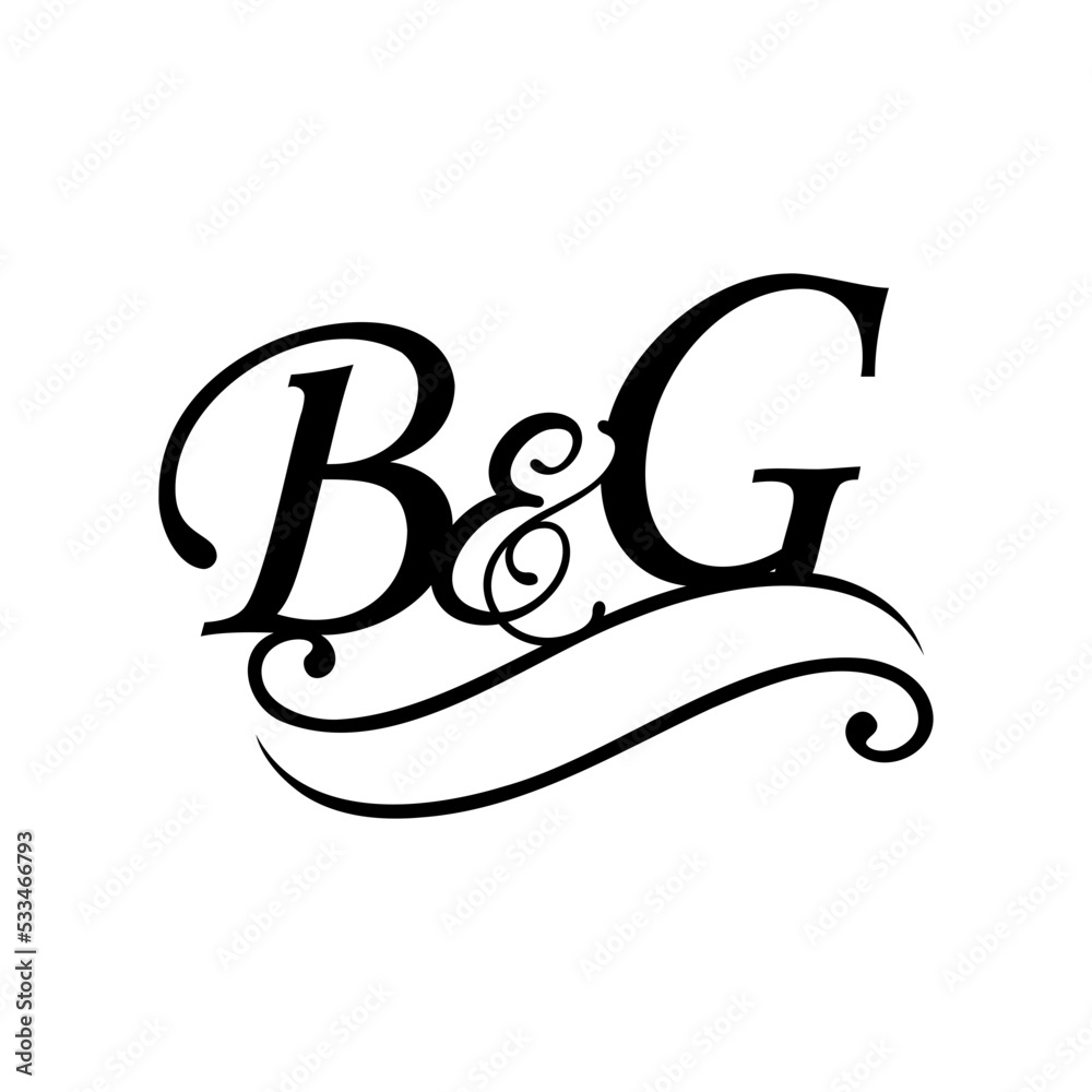 gb, bg, Calligraphic signature icon. Wedding Logo Monogram. modern ...