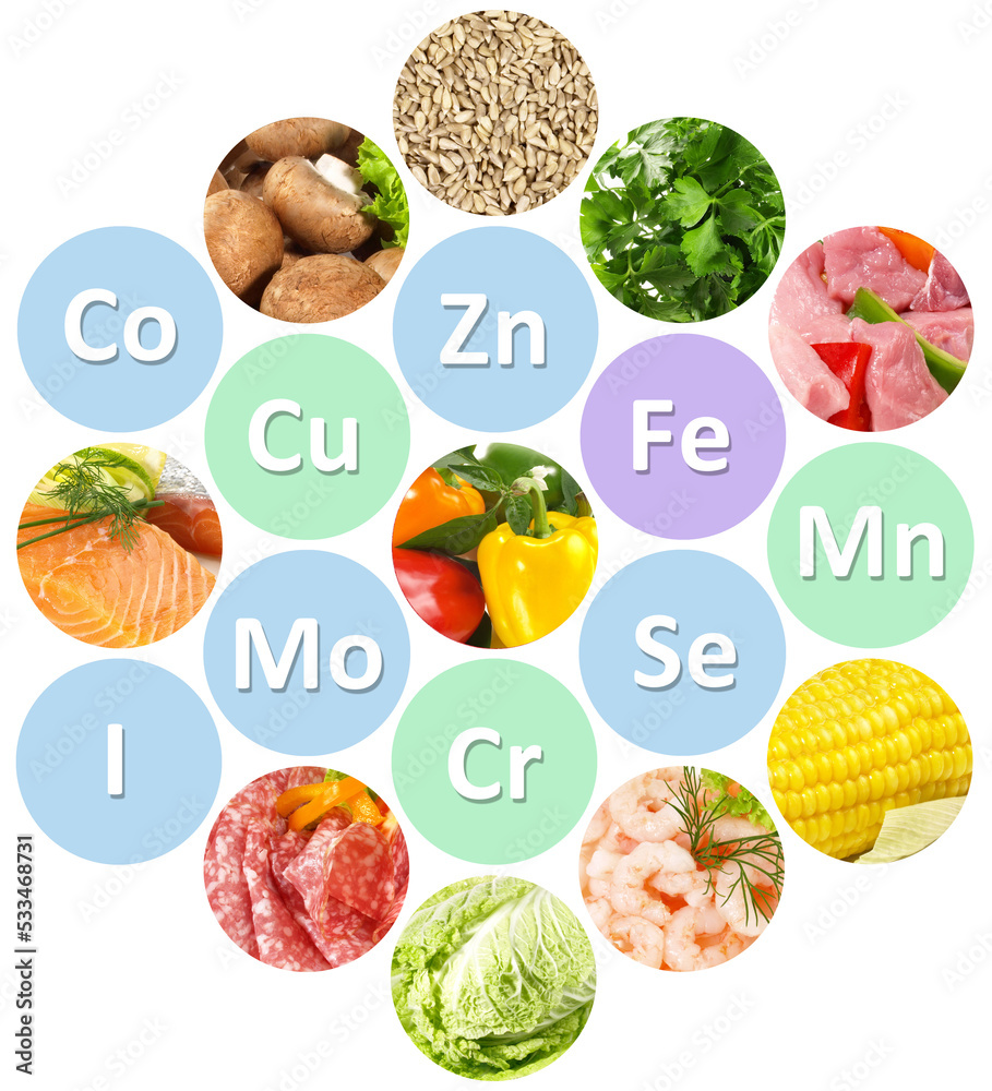 Essential Trace Elements in Food like Fruits, Vegetables, Meat, Fish ... Essential Trace Elements in Food like Fruits, Vegetables, Meat, Fish ...