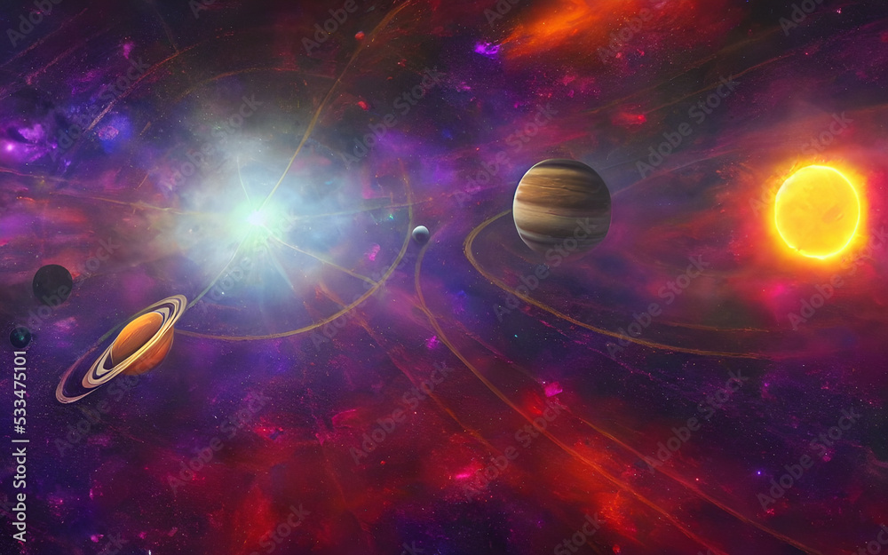 There's a dreamy and psychedelic solar system in this picture, with the ...