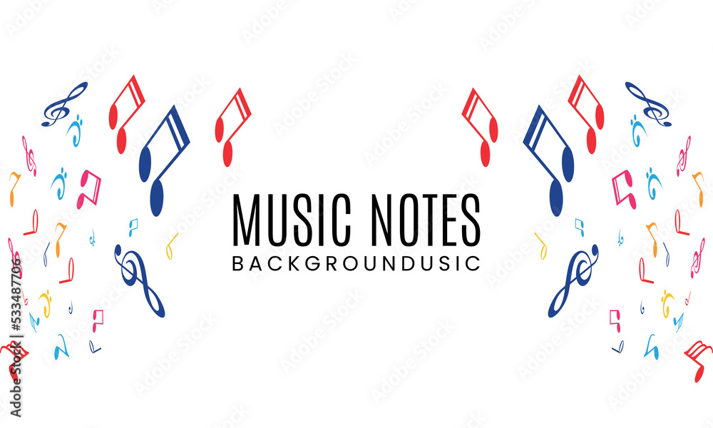 music notes vector. vector of colorful music notes background Stock ...