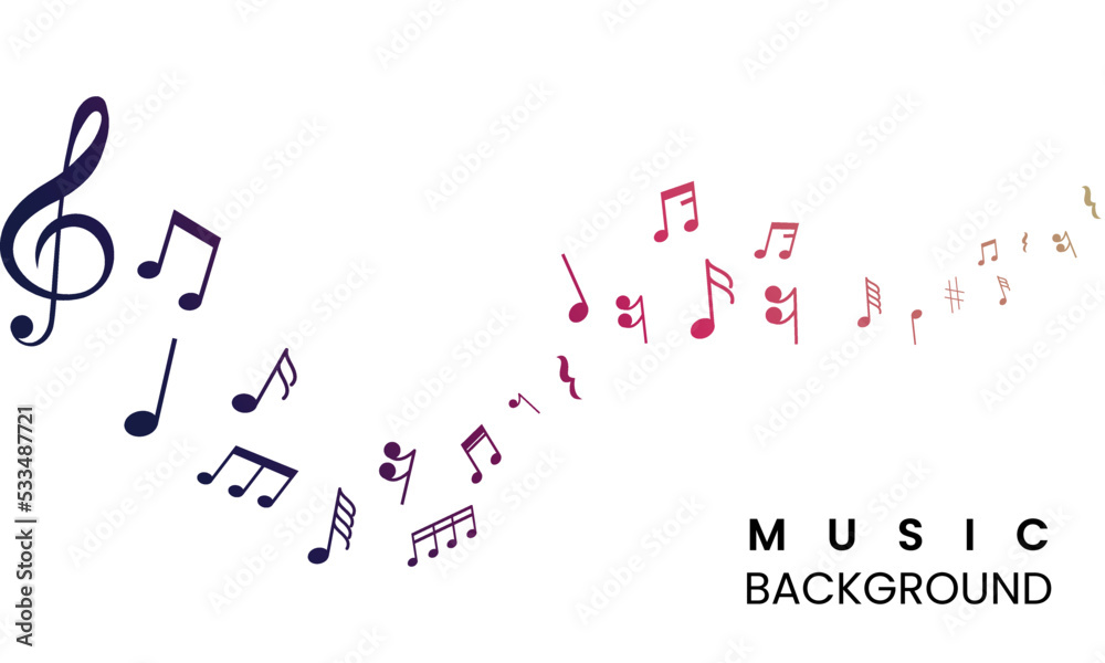 musical notes background. colorful musical notes background vector ...