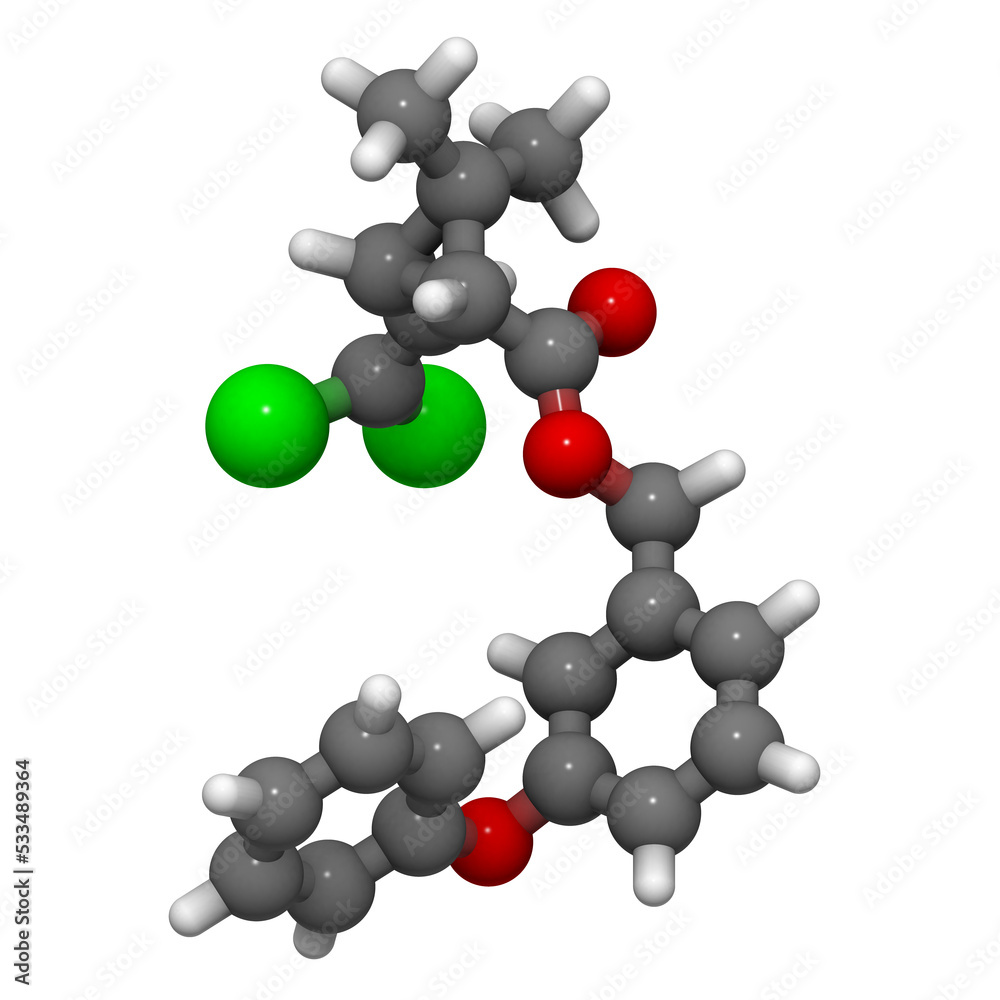 Permethrin pyrethroid insecticide. Used to treat scabies and head lice ...