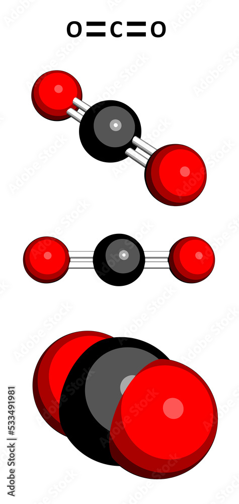Carbon dioxide (CO2) molecule, chemical structure Stock Illustration ...