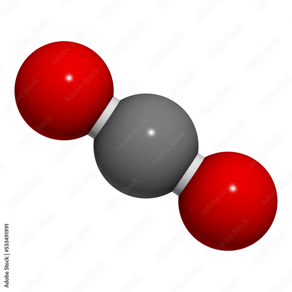 Carbon dioxide (CO2) molecule, chemical structure Stock Illustration ...