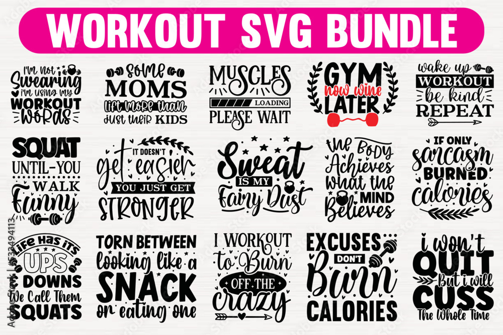 Workout Svg Bundle,Workout Svg, Workout Svg Cut Files ,Workout Svg ...