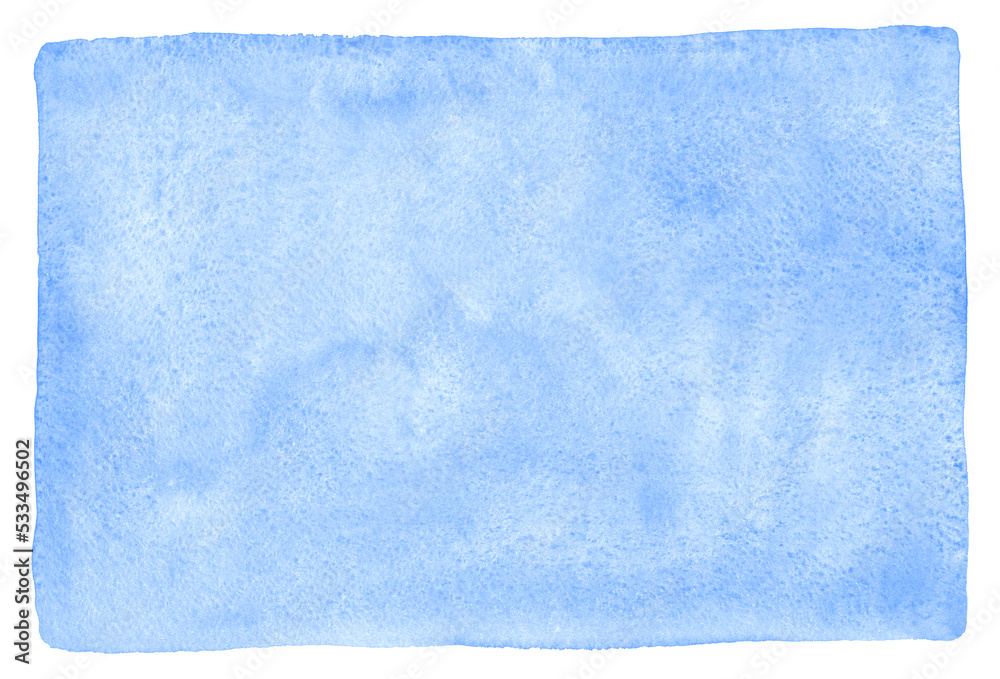 Light blue watercolor rectangle background with artistic uneven edge ...