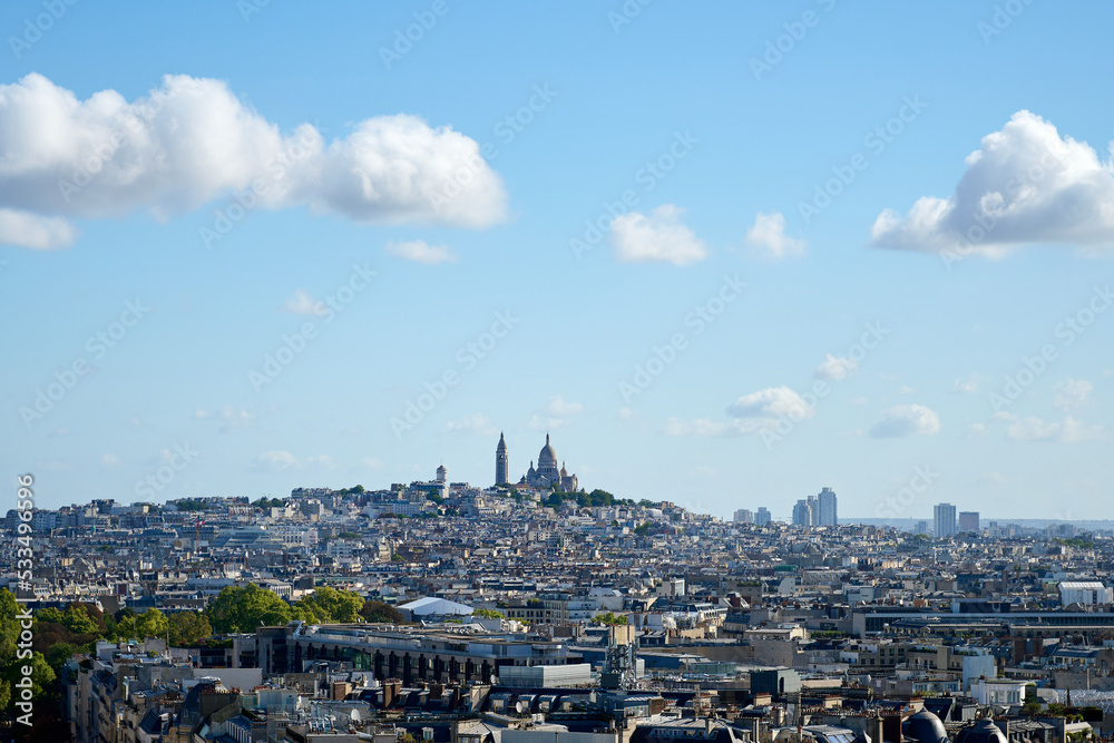 Mont Matte with Sacre Coeur in the middle of Paris, surrounded by ...