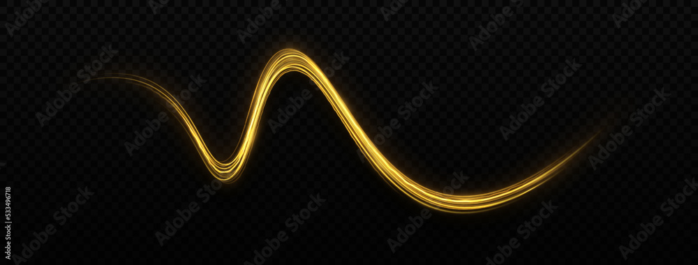 Glowing luxury lines effect. Colorful glittering magic particles trail ...