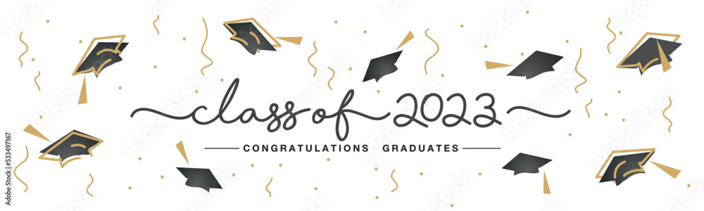 Class of 2023 handwritten typography lettering text. Hand drawn design ...
