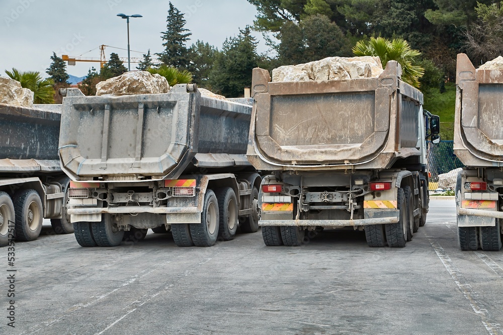 Dump Trucks For Road Construction Stock Photo Adobe Stock