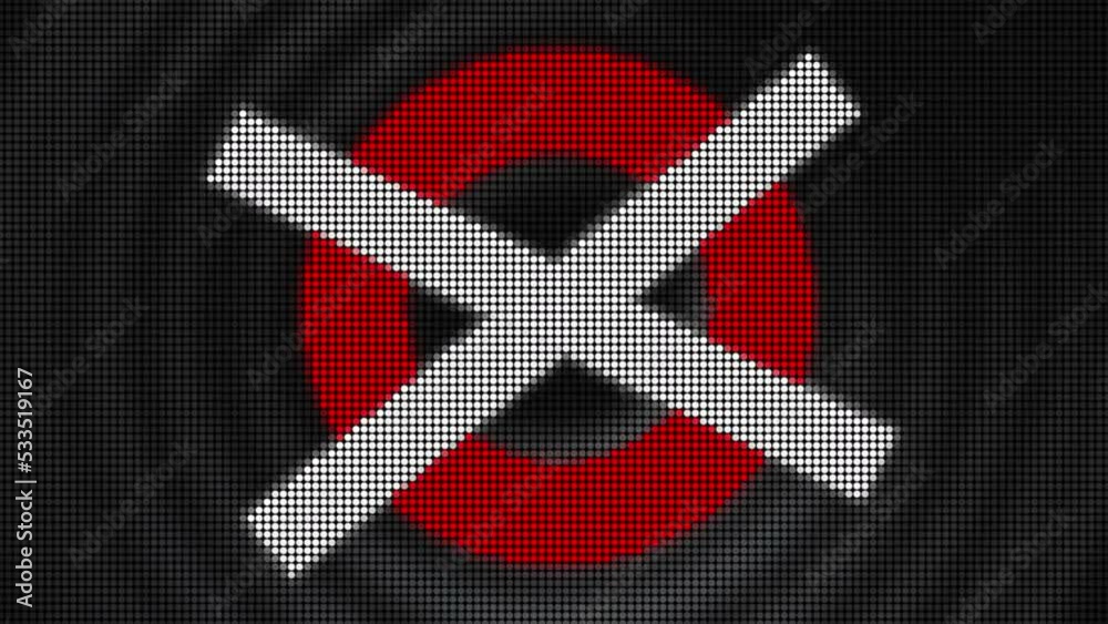 Animation with circle and cross. Motion. Led dots with animated circle ...