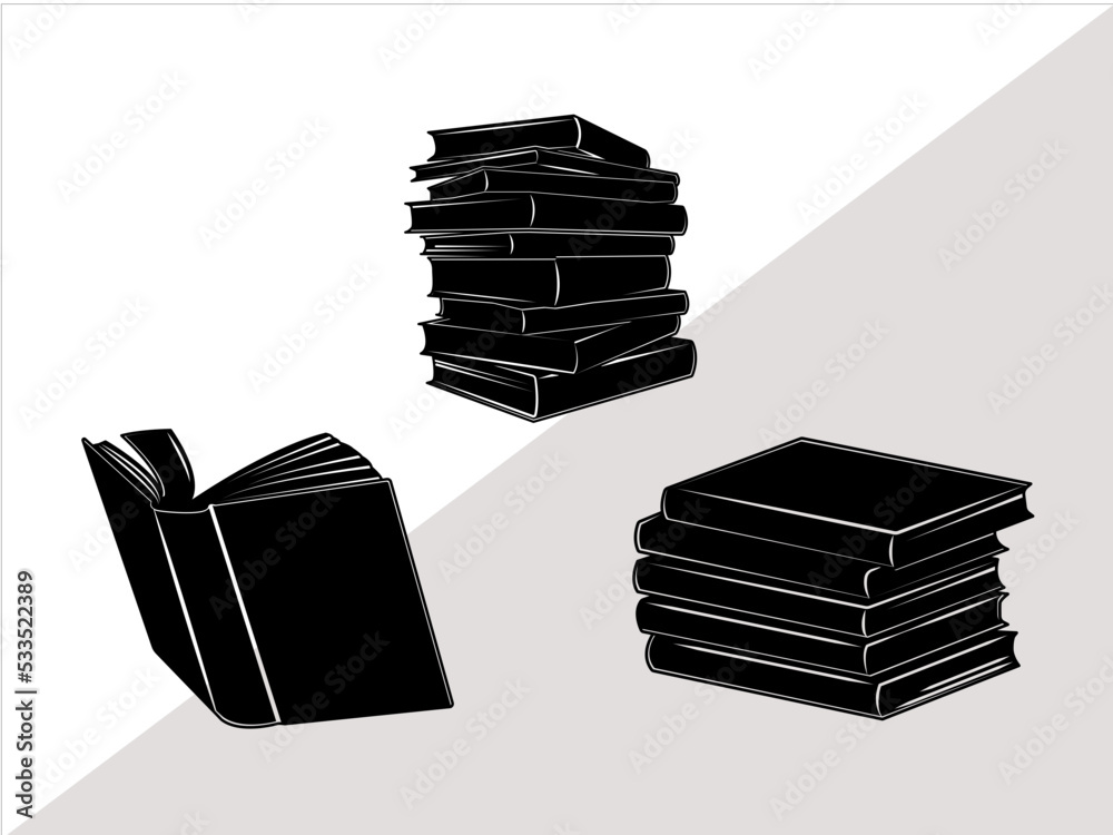 Books SVG | Books SVG Bundle | Books Silhouette | Books Cut File | Book ...