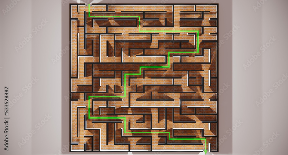 Mzae, success bar, graph of success, Find the Solution 3d maze,Arrow in ...