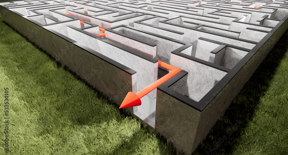 Mzae, success bar, graph of success, Find the Solution 3d maze,Arrow in ...