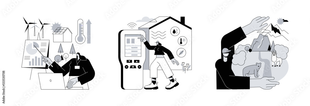 Environmental control abstract concept vector illustration set ...
