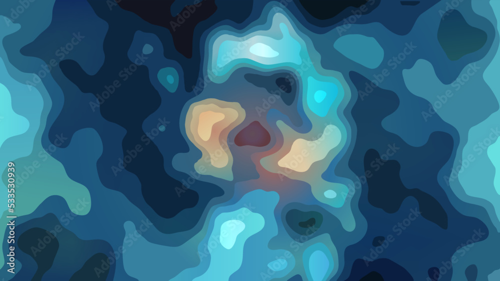 The stylized height of the topographic contour map in lines, contours ...