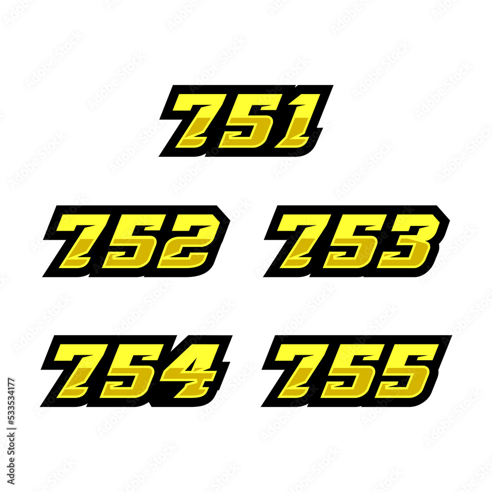 Racing Number Logo Design Vector Stock Vector | Adobe Stock