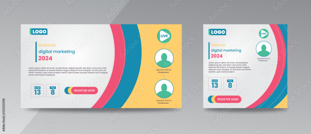 modern design template of a webinar event - Business Conference live ...