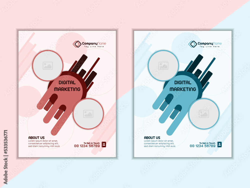 Corporate template design, can be adapted to flyer, brochure, banner ...