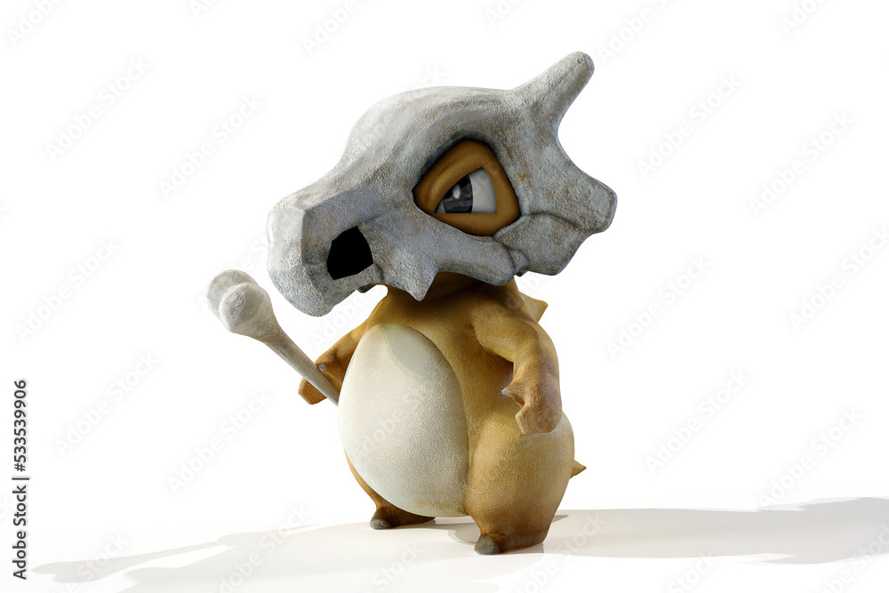 Pokemon Cubone 3d render isolated png on transparent background Stock ...