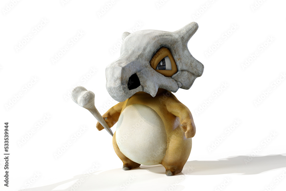 Pokemon Cubone 3d render isolated png on transparent background Stock ...